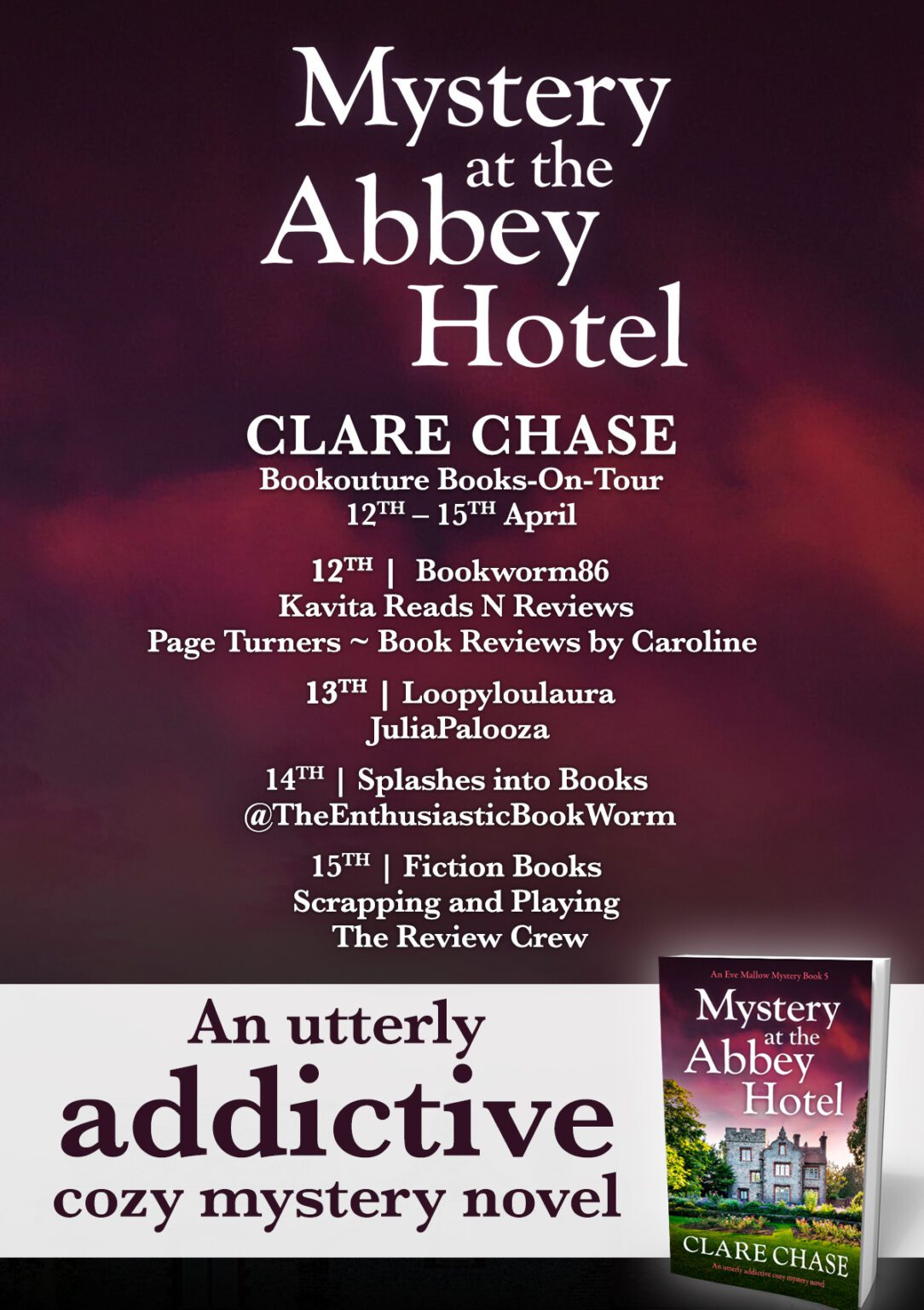 Mystery at the Abbey Hotel, by Clare Chase - loopyloulaura