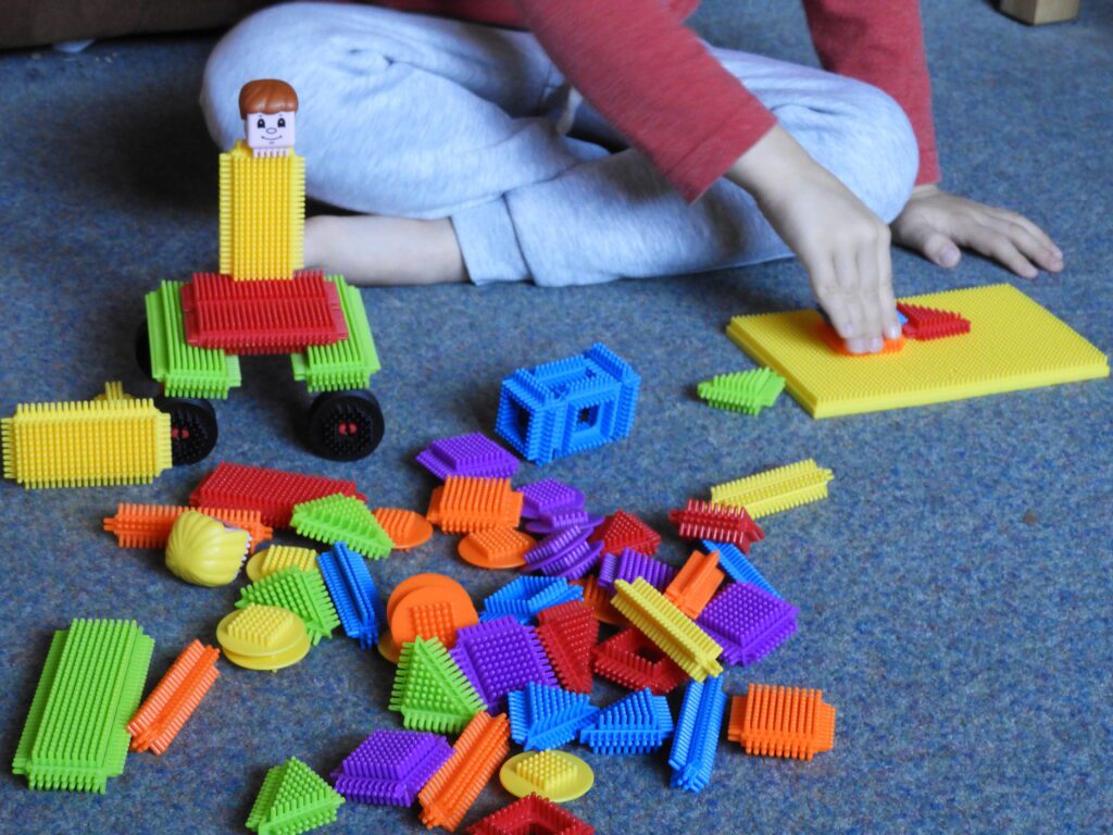 Construction fun with Stickle Bricks - loopyloulaura