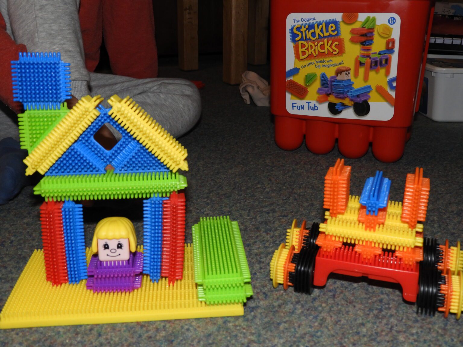 Construction fun with Stickle Bricks - loopyloulaura
